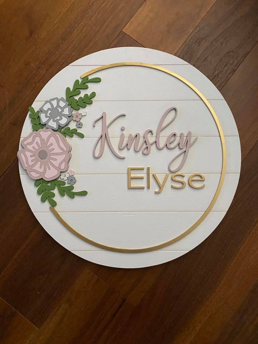 Custom Floral name sign – LittleKsCreations